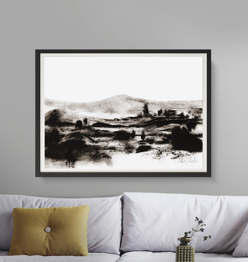 Abstract Landscape Painting Large Landscape Art Black and - Etsy