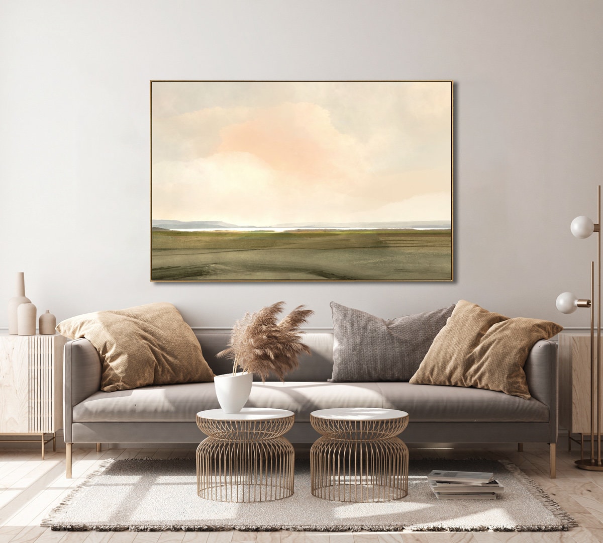 Large Landscape Painting Large Wall Art Neutral Landscape - Etsy UK