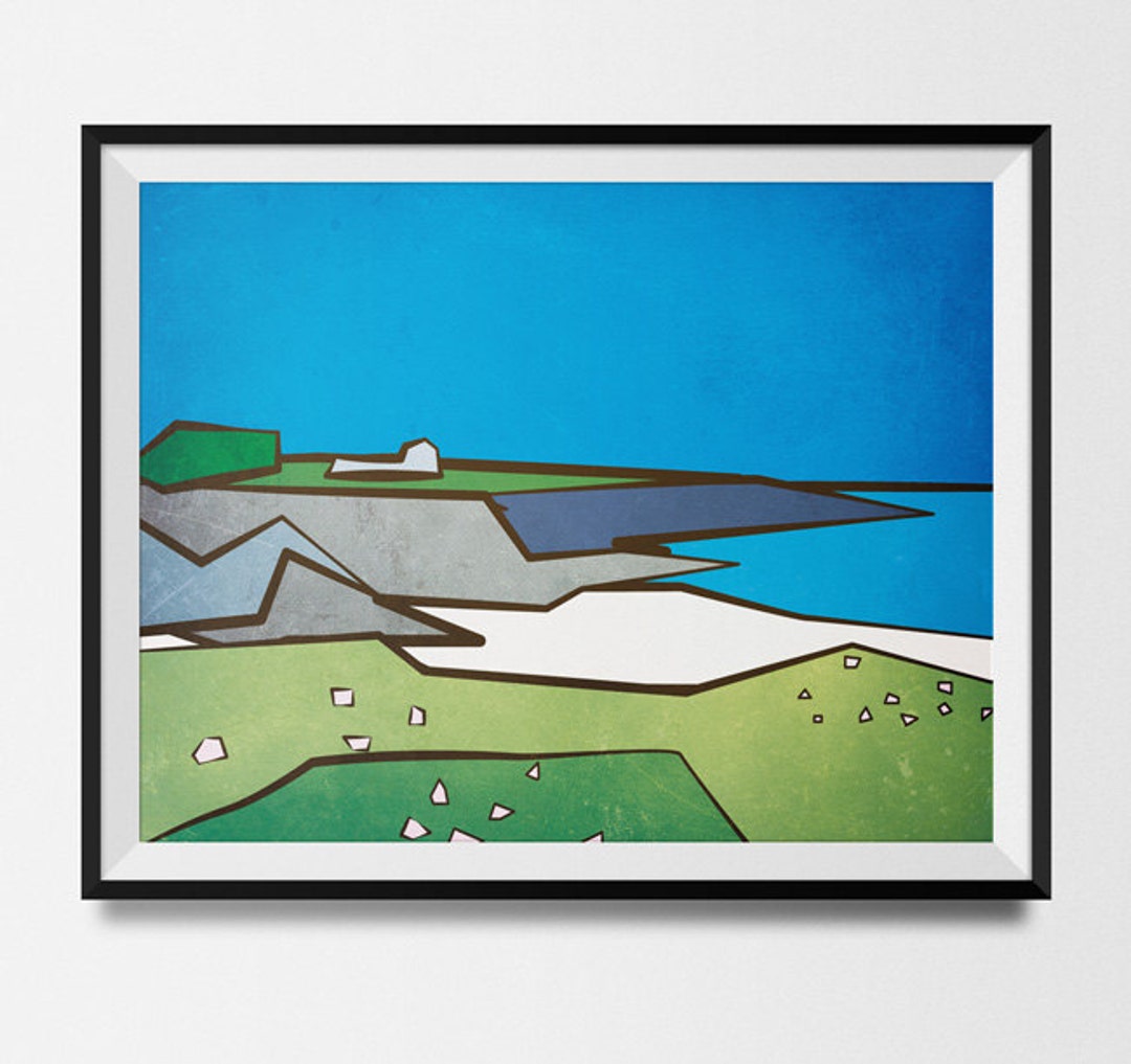 Abstract Beach Painting: Cornwall Seascape Art Print (PDF) - Etsy
