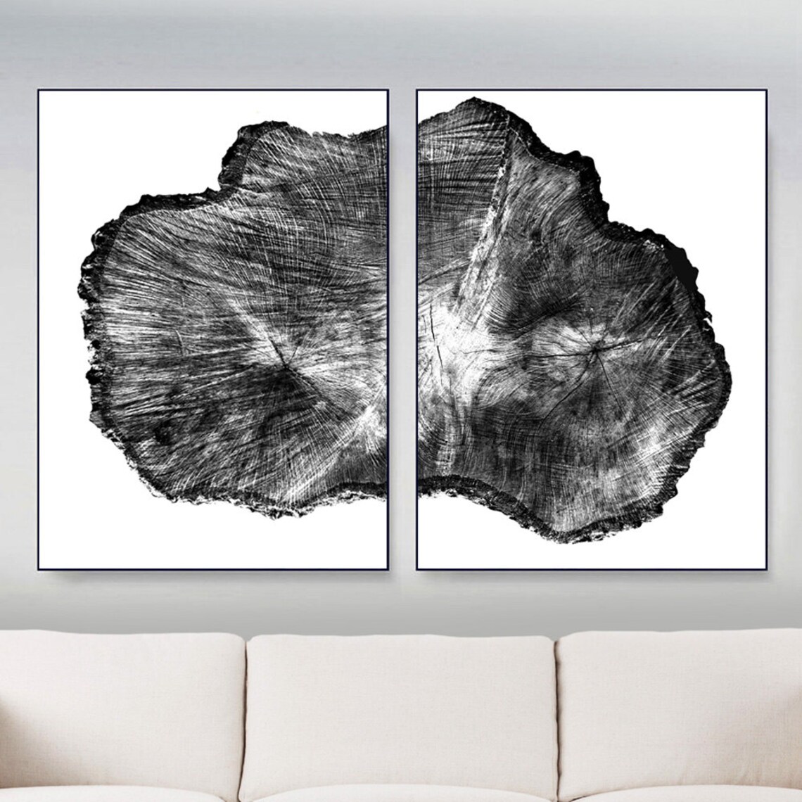 Oak Tree Rings Black and White Photography Prints: English Oak Set ...