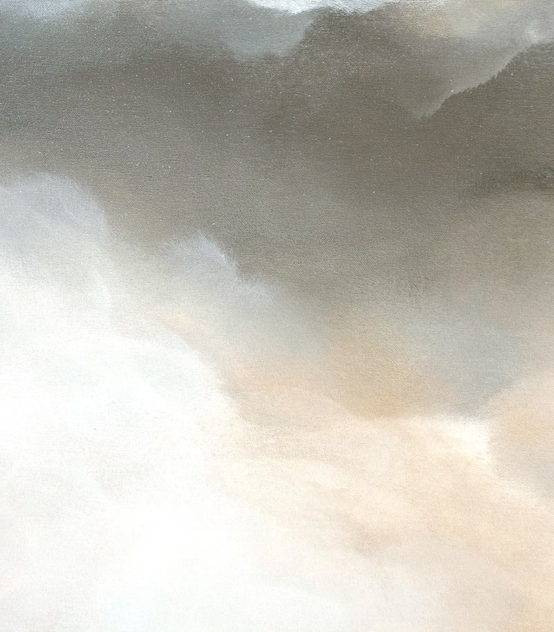 Abstract Sky Painting Prints Set: Neutral Cloud Art (20x20) (digital ...