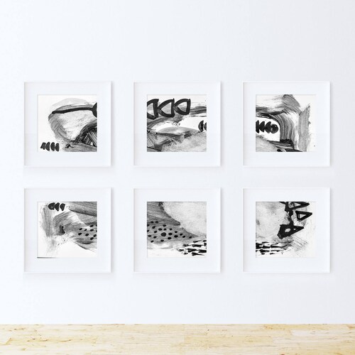 Abstract Art Print Set 3 Black & White Abstract Art - Etsy