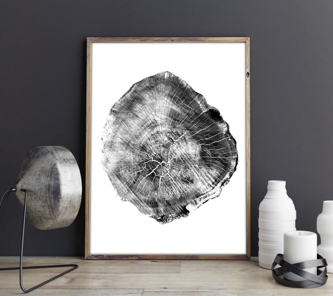 Oak Tree Rings Black and White Photograph PRINTABLE English Oak ...