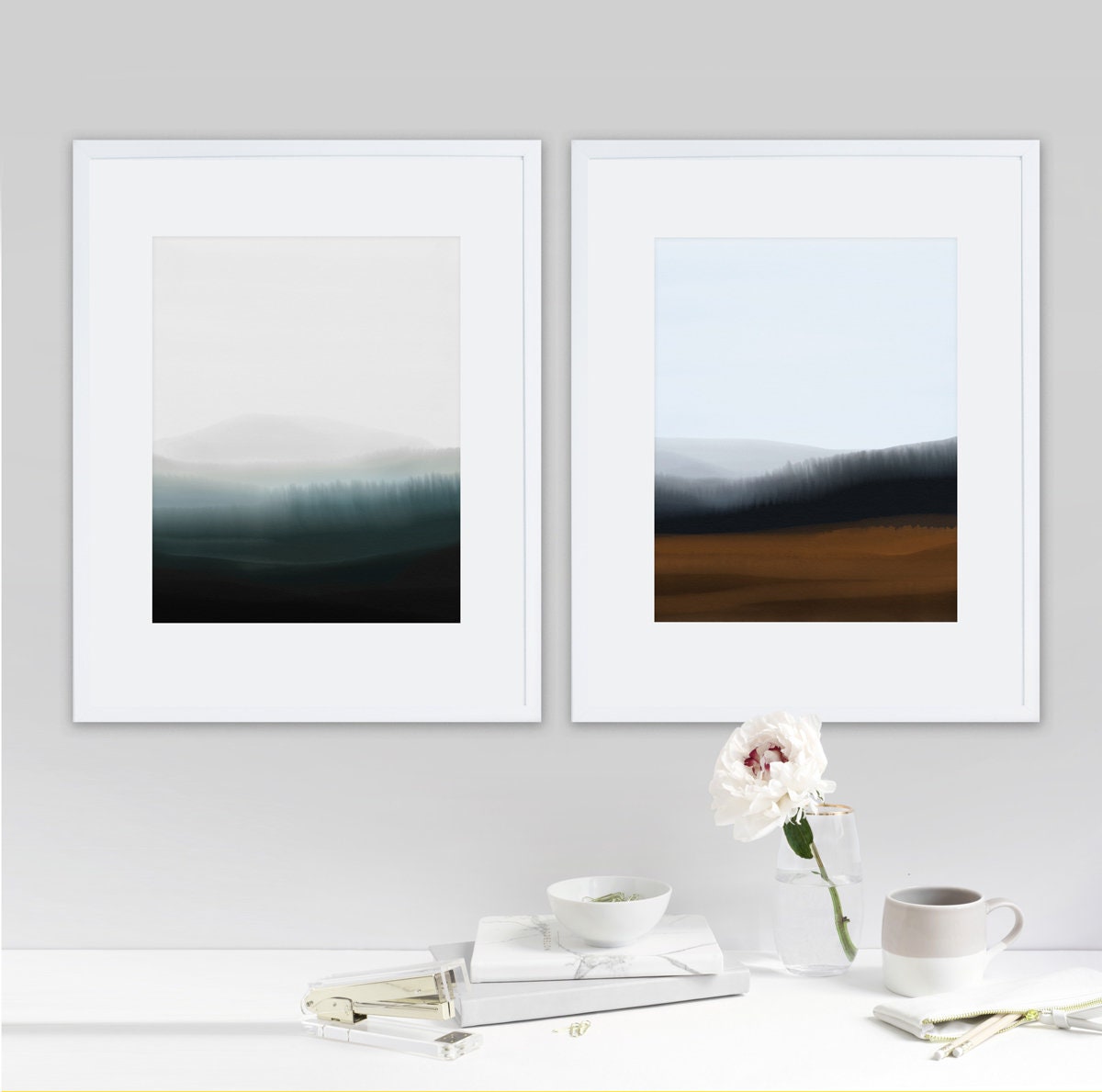 Set of 2 Prints Forest Art Prints Forest Wall Art Large | Etsy