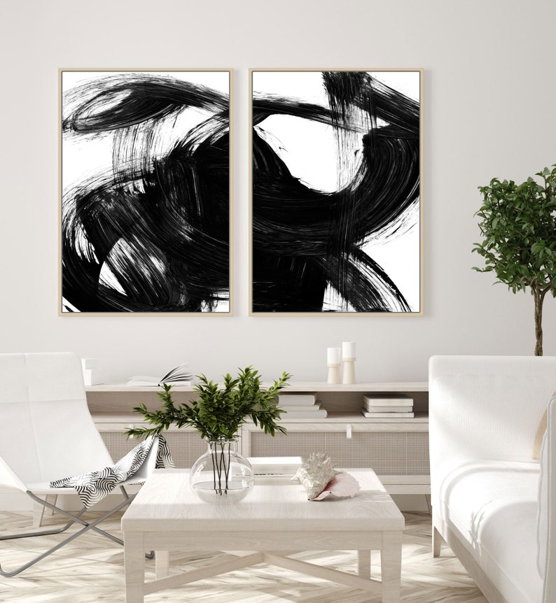 Abstract Art Print Set Set of 2 Minimal Art Printable | Etsy