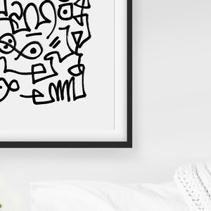 Large Abstract, Line Art, Printable Art, Large Art Prints, 50x70 Black ...