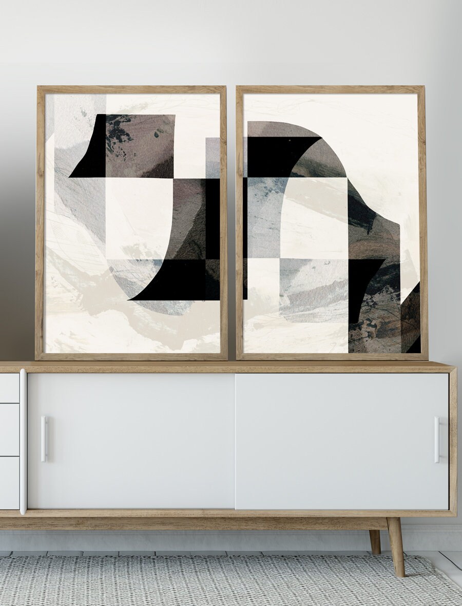 Abstract Print Set Set of 2 Prints Abstract Art Print Large - Etsy UK