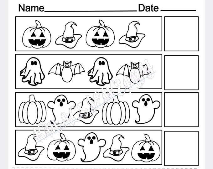 Halloween Patterning Printable Handout - Etsy