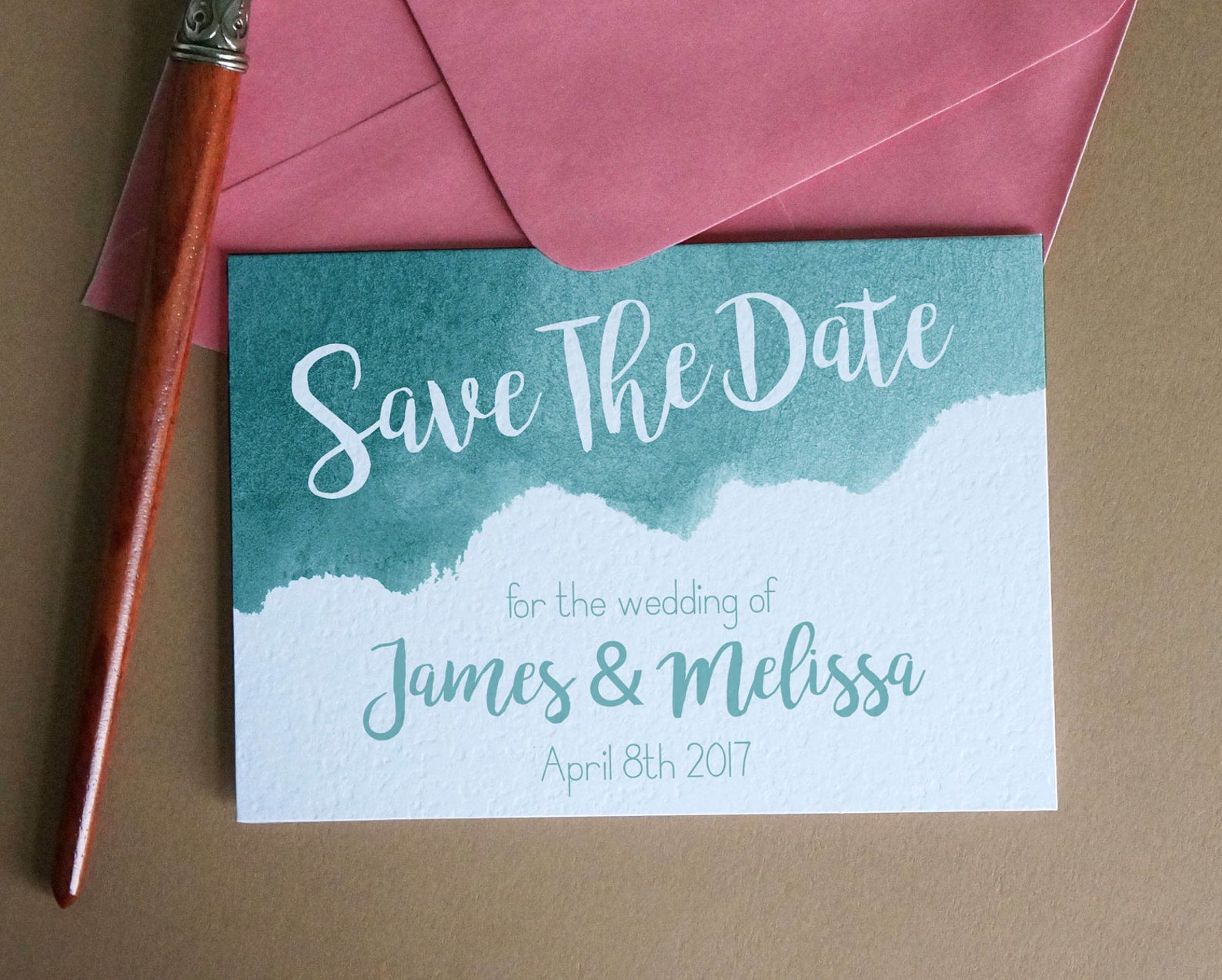 Teal Watercolor Save the Date, DIY Instant Download, Printable ...