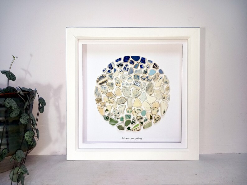POLPERRO Sea Pottery Collage Art Picture Green to Blue - Etsy