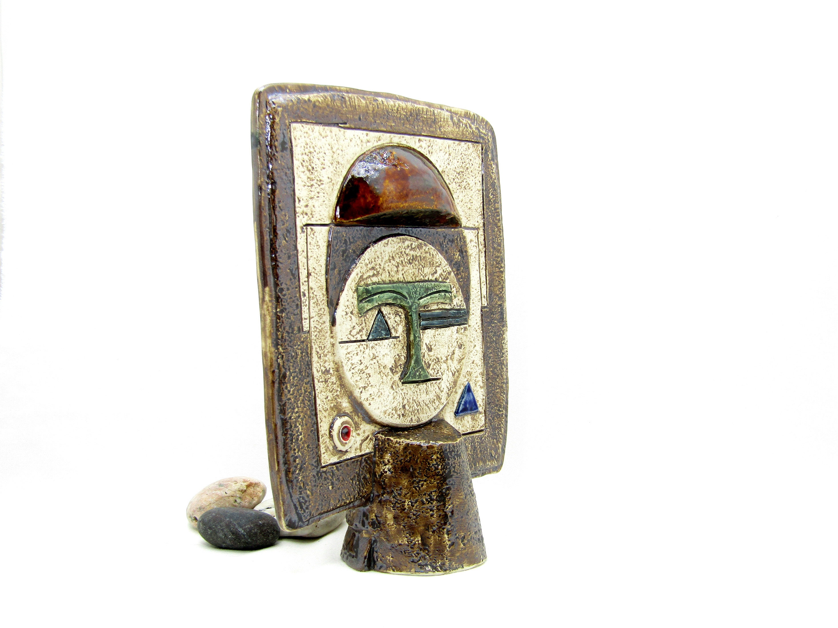 TROIKA Aztec Mask Iconic Cornish Studio Pottery Collectors - Etsy UK