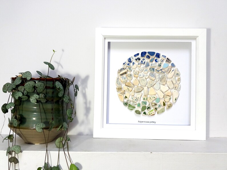 POLPERRO Sea Pottery Collage Art Picture Green to Blue - Etsy