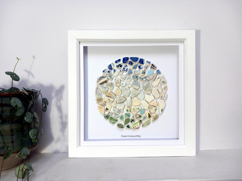 POLPERRO Sea Pottery Collage Art Picture Green to Blue - Etsy