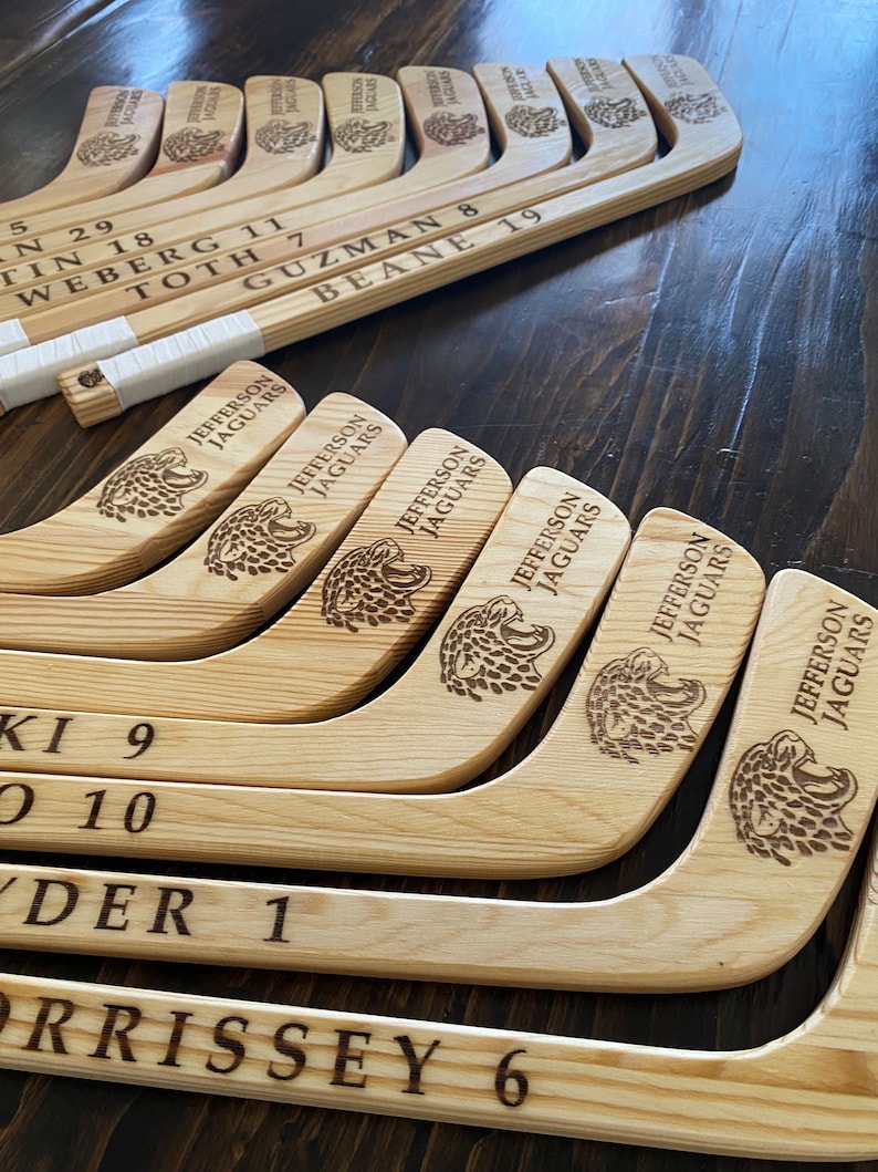 Custom Engraved 18” Mini Wooden Hockey Sticks - Etsy