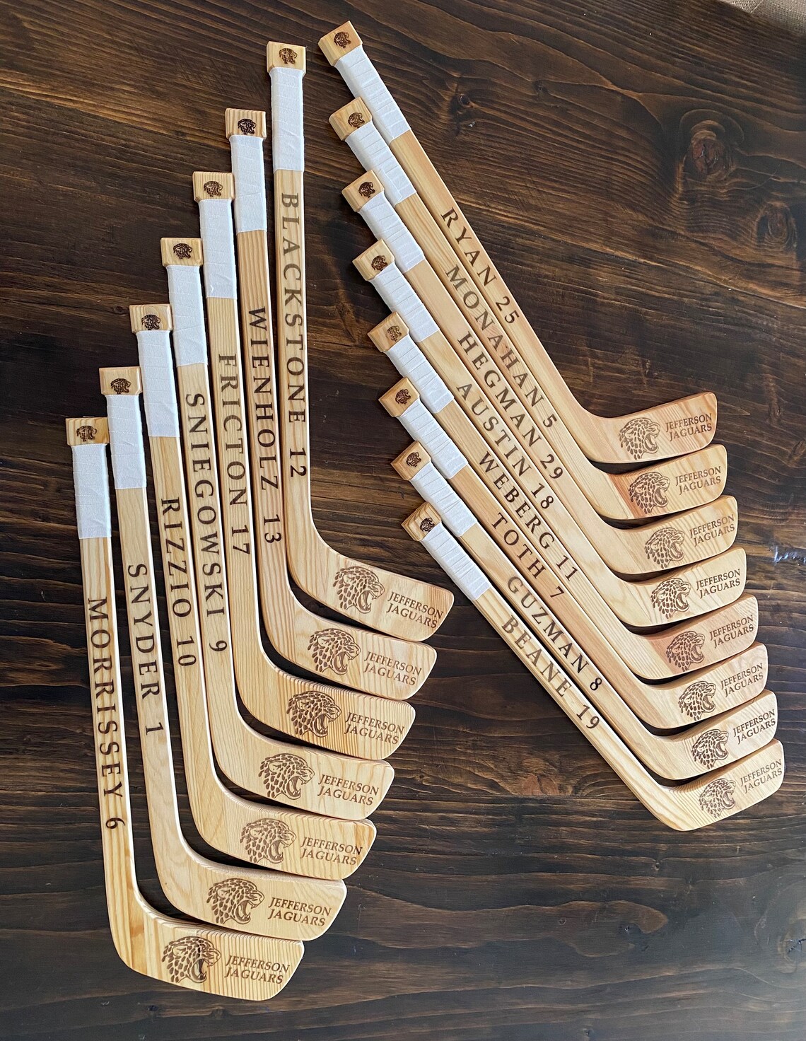 Custom Engraved 18” Mini Wooden Hockey Sticks - Etsy