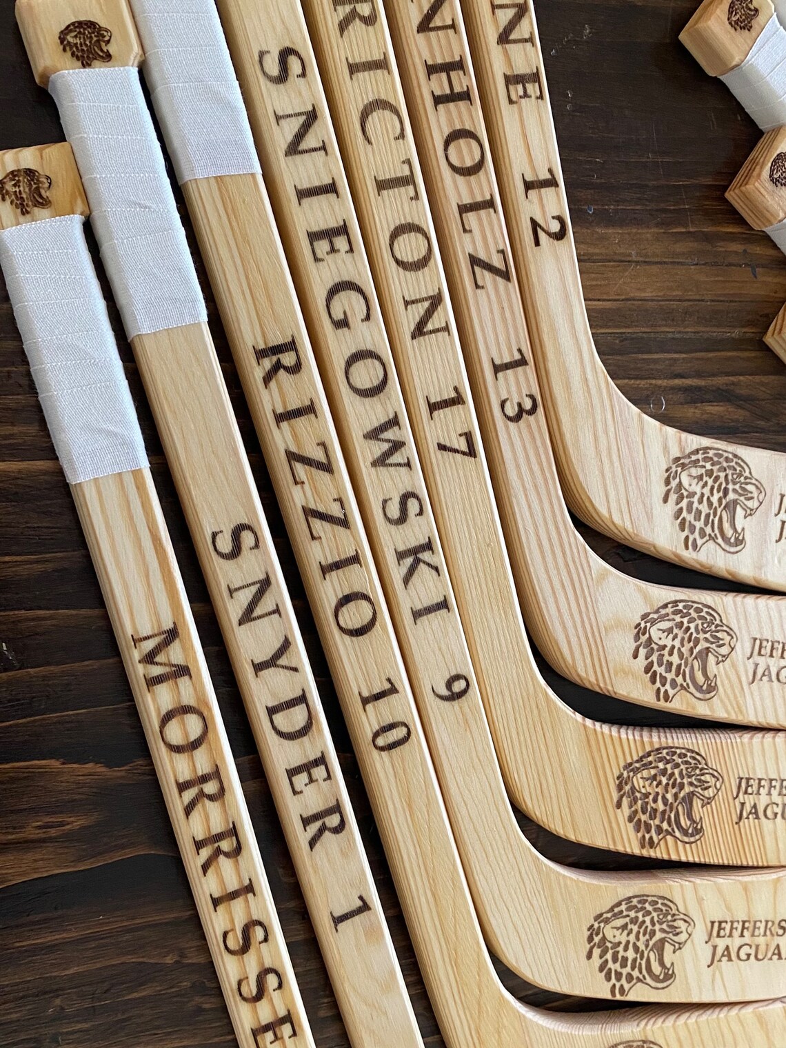 Custom Engraved 18” Mini Wooden Hockey Sticks - Etsy