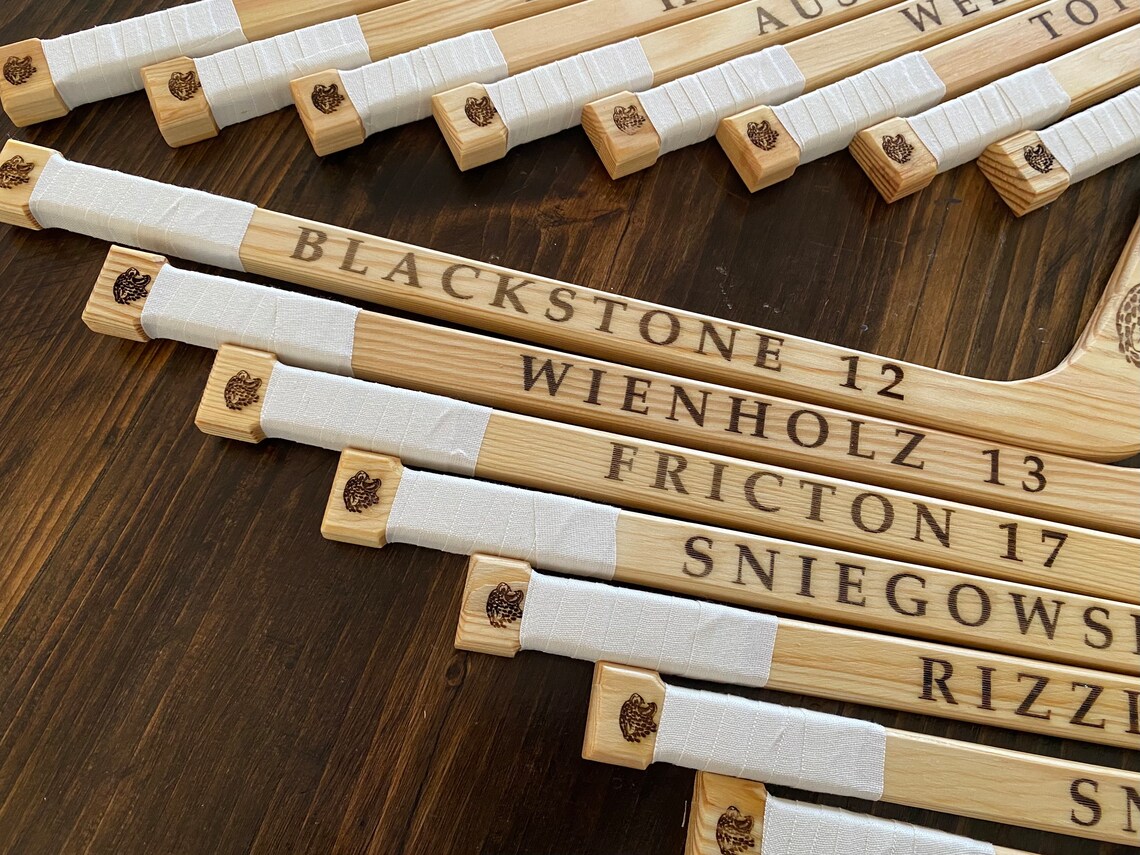 Custom Engraved 18” Mini Wooden Hockey Sticks - Etsy