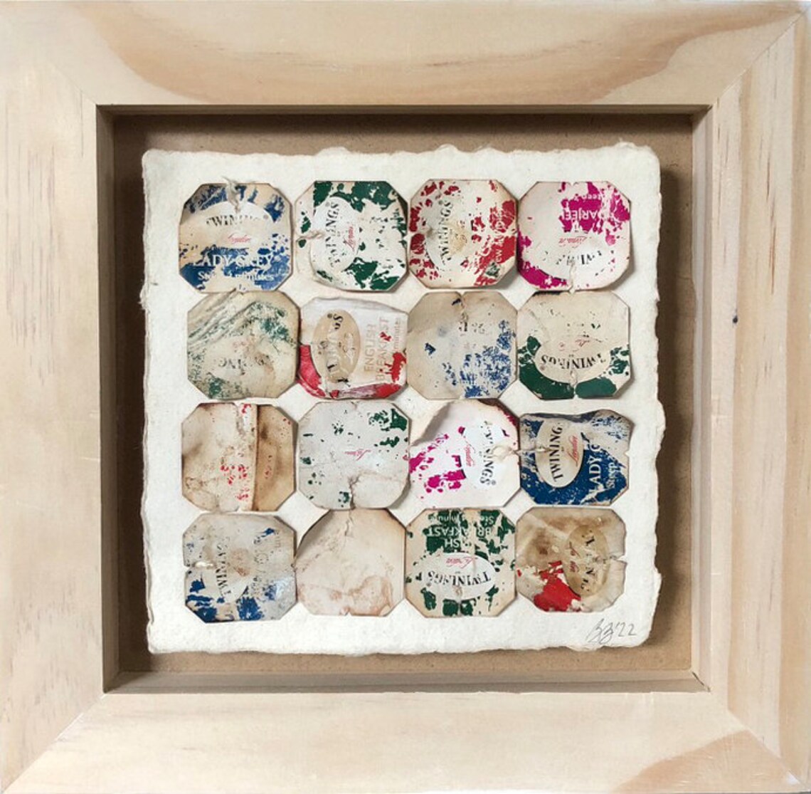 4x4 Tea Tag "quilty" — Weathered Teabag Tags Mounted on Khadi Paper ...
