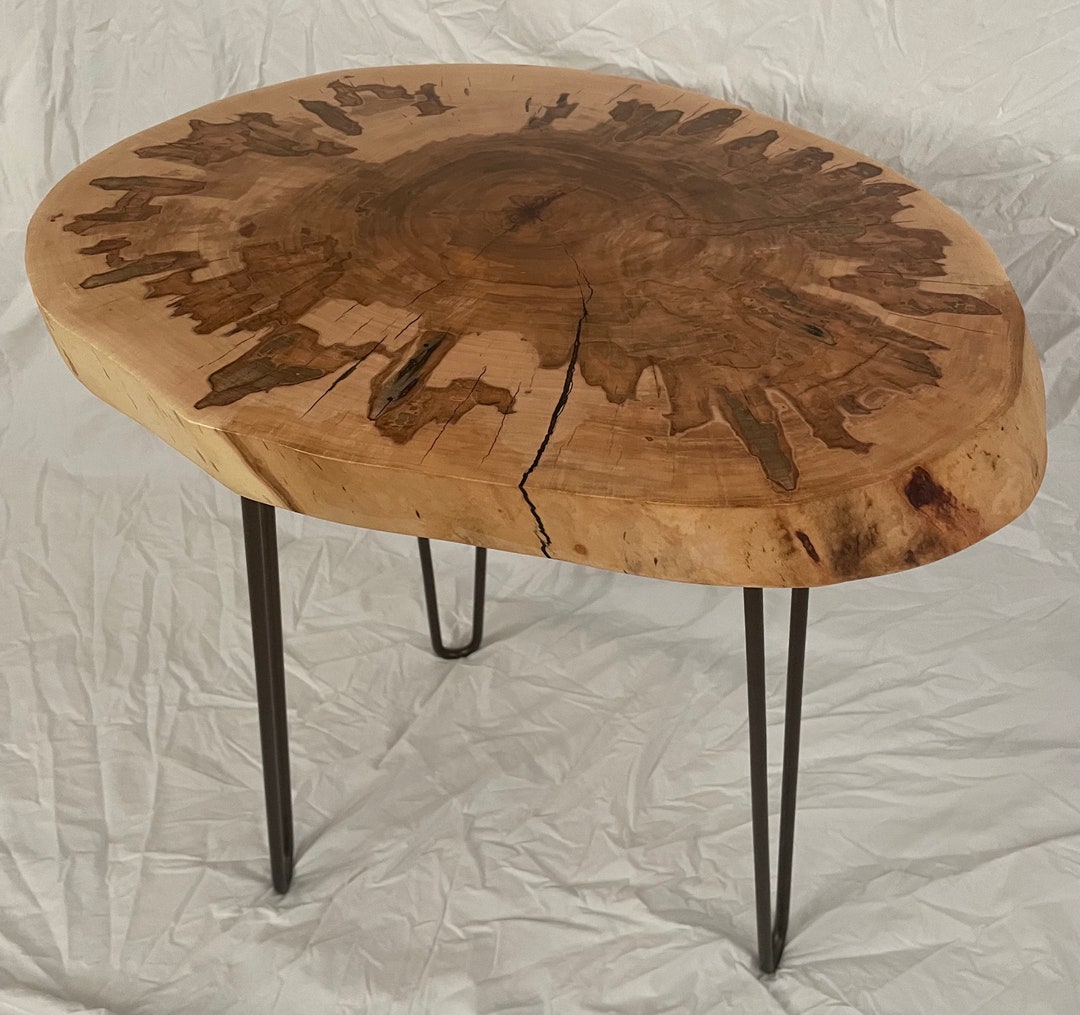 Live Edge Ambrosia Maple End Table: FREE SHIPPING - Etsy