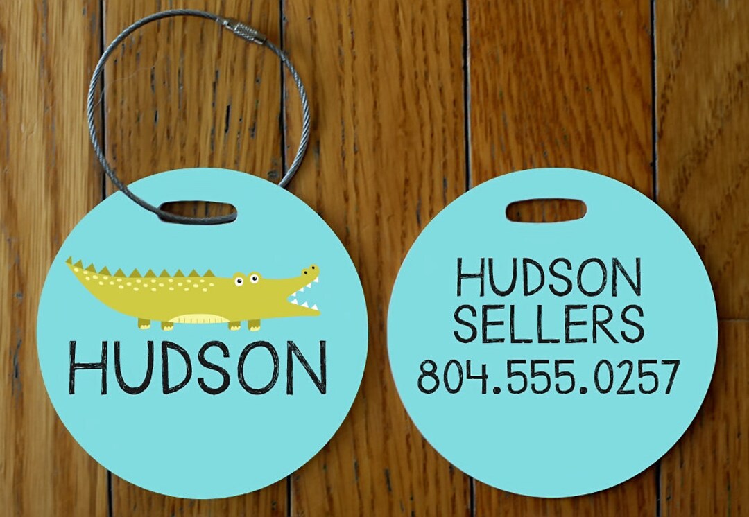 Camp Bag Tag, Alligator Theme, Boys Luggage Tag, Backpack Tag, Child's ...