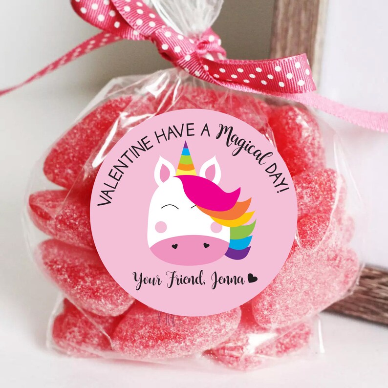 Personalized Unicorn Valentine Sticker Have a Magical - Etsy