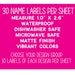 School Supply Name Labels | Floral Waterproof Stickers | 30 ...