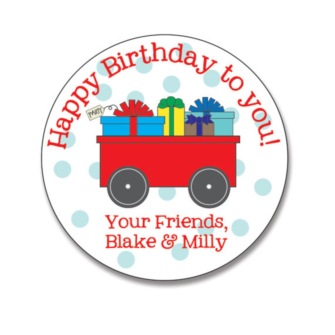Kids Birthday Stickers, Personalized Birthday Labels, Happy Birthday ...