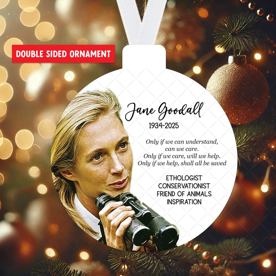 Jane Goodall Memorial Ornament 2025 | Tribute Keepsake Gift ...