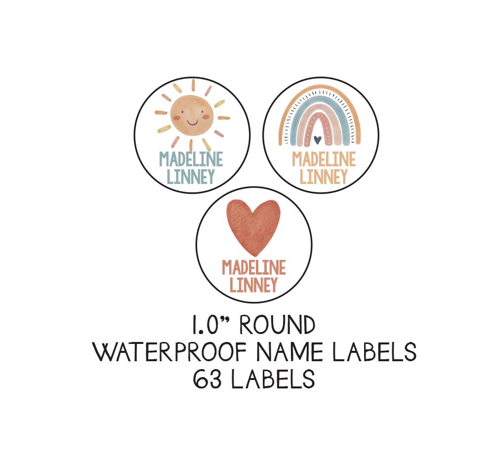 Name Labels Variety Pack Rainbow Hearts Name Labels Skinny | Etsy