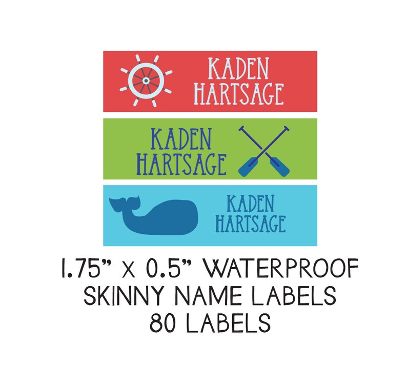 Preppy Whale Variety Pack of Name Labels Boating Theme | Etsy