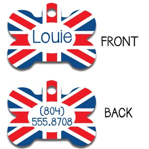 British Dog Tag, Personalized UK Flag Dog Tag, Custom Pet ID Tag ...