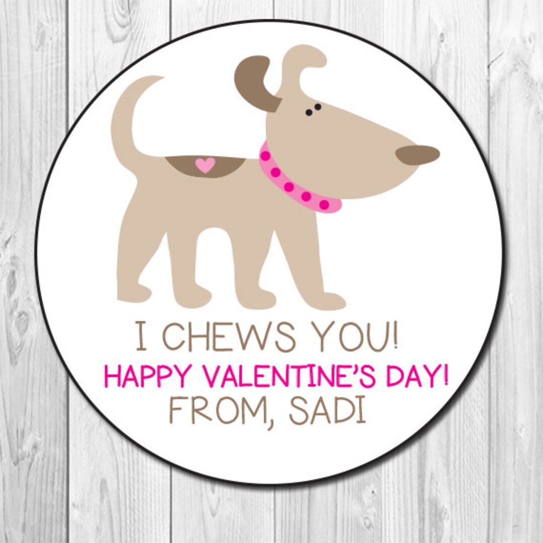 Dog Valentine Day Stickers, Personalized Girl Valentine Cards ...