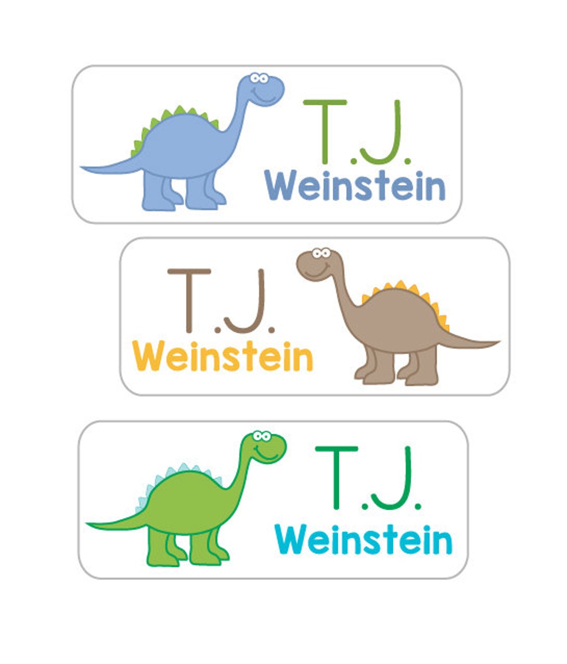 Dinosaur Name Stickers 30 Personalized Dishwasher Safe | Etsy
