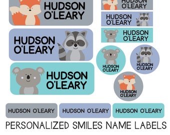 Rainbow Name Labels School Supply Stickers Waterproof - Etsy