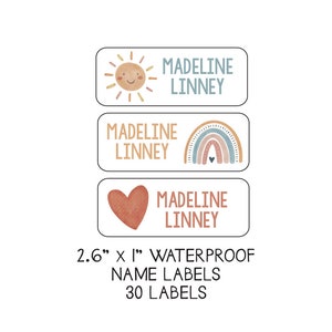 Name Labels Variety Pack | Rainbow Hearts Name Labels | Skinny Labels ...