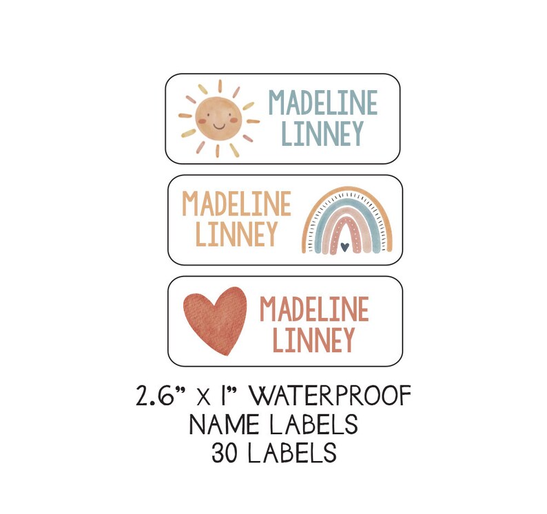 Variety Pack Name Labels for Kids Cute Name Labels - Etsy