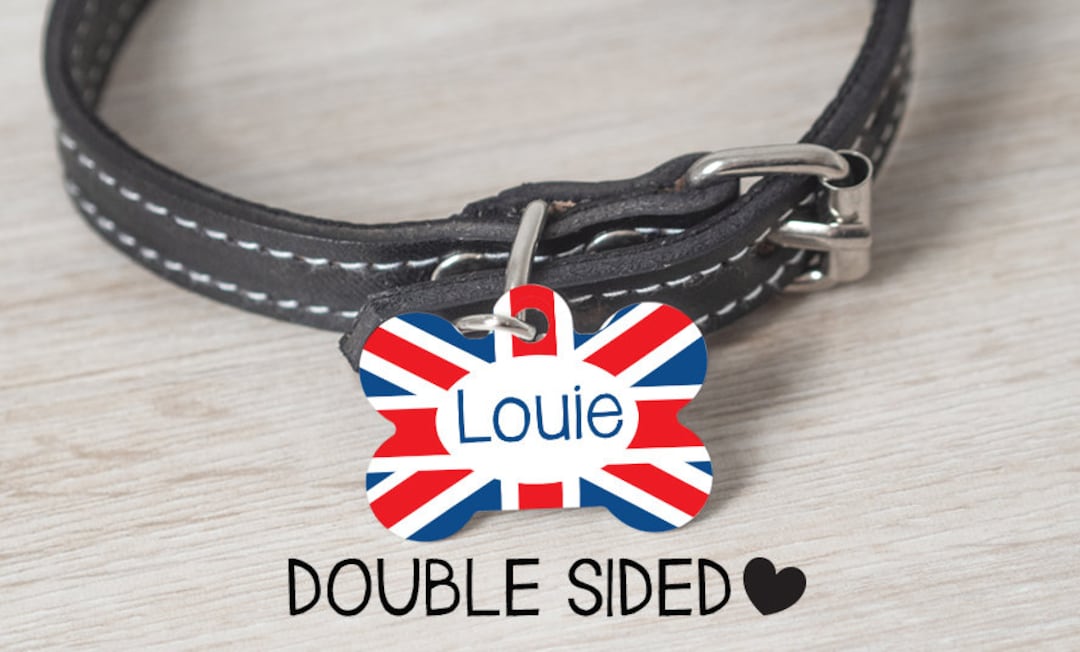 British Dog Tag, Personalized UK Flag Dog Tag, Custom Pet ID Tag ...