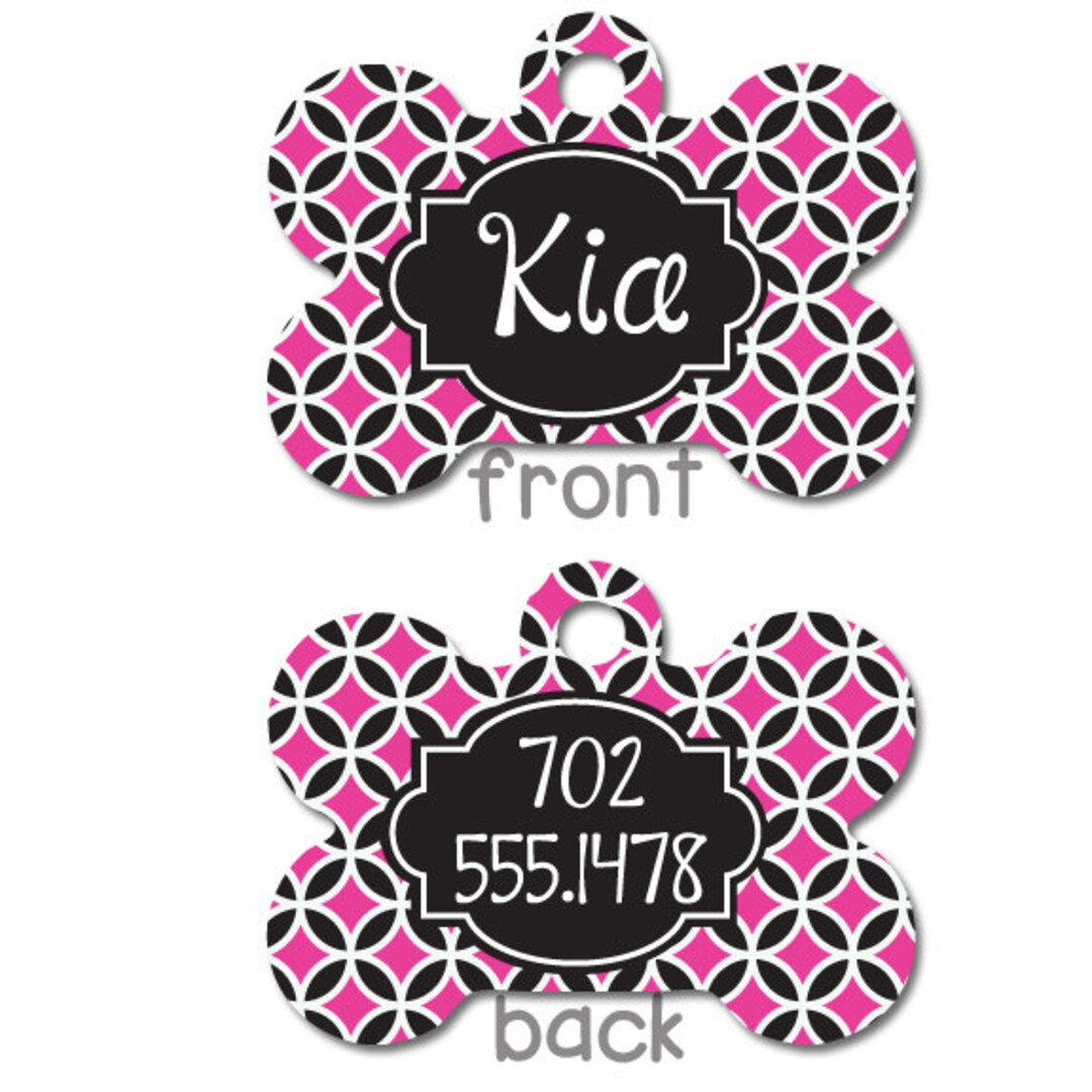 Trendy Custom Dog Tag, Personalized Pet ID Tag, Girl Dog Tag - Etsy