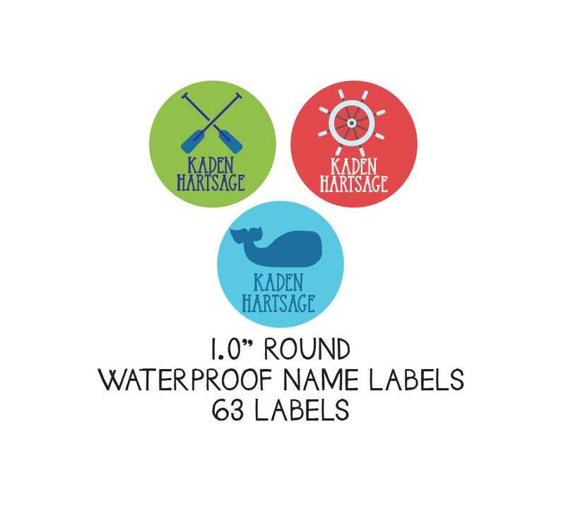 Preppy Whale Variety Pack of Name Labels Boating Theme | Etsy