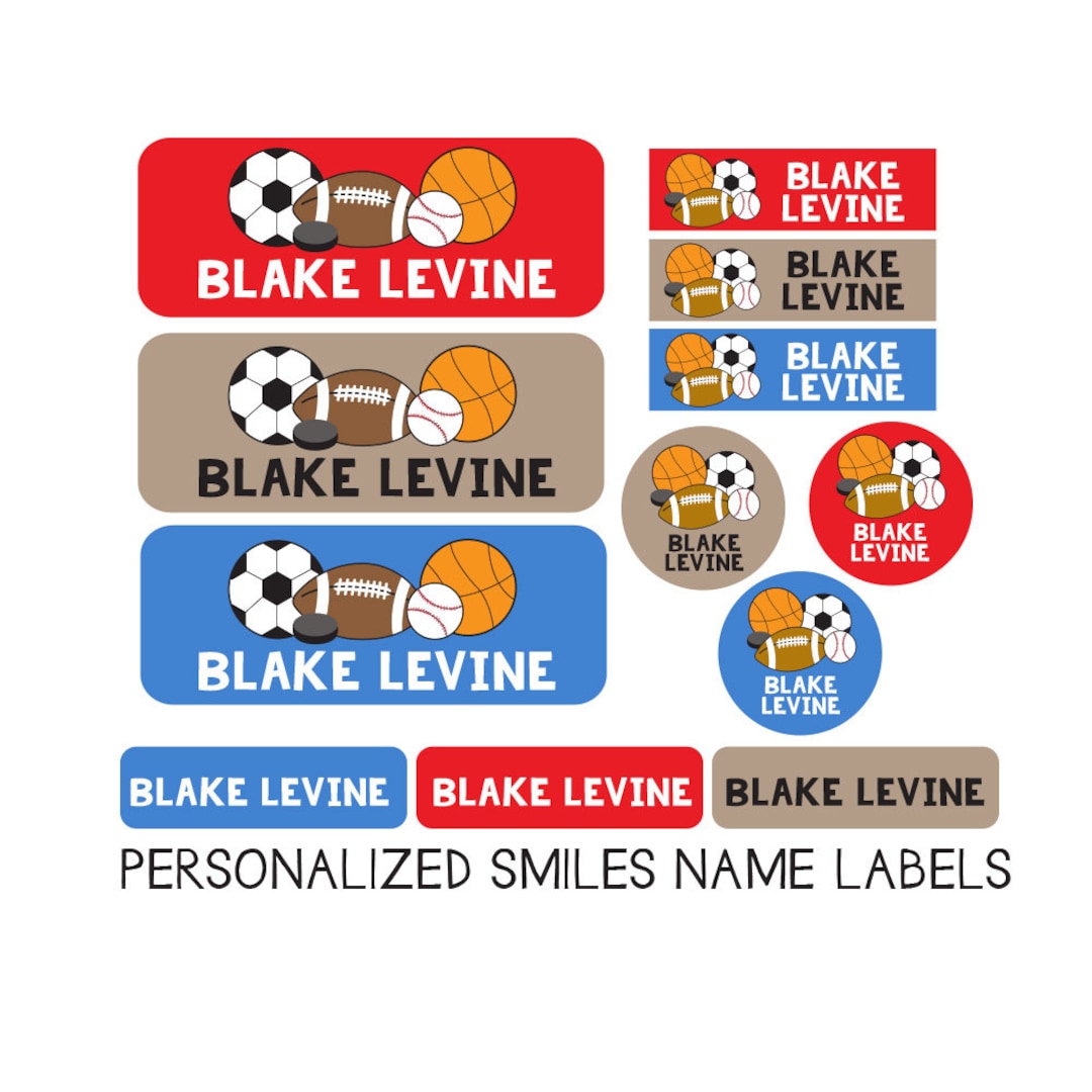 Sports Daycare Name Labels, School Name Labels, Waterproof ...