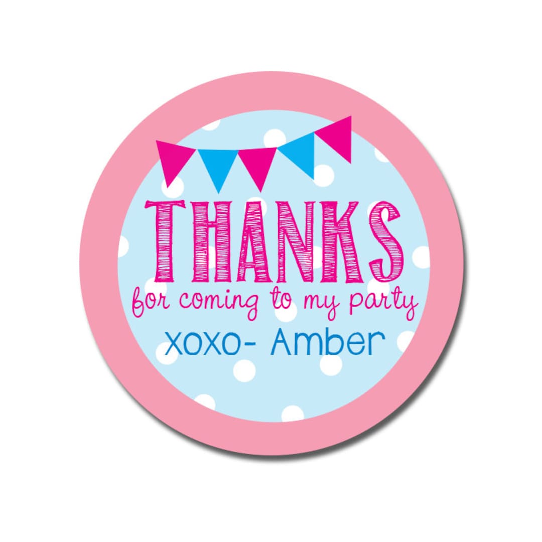 Birthday Stickers, Thank You for Coming to My Party, Party Gift Favor ...