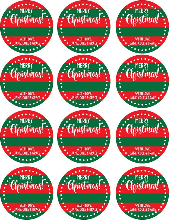 Merry Christmas Labels Personalized