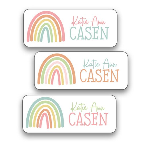 30 Personalized Watercolor Rainbow and Sun Name Labels - Etsy