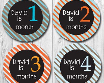 Baby Boy Month Stickers - Etsy