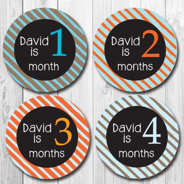 Baby Boy Month Stickers - Etsy
