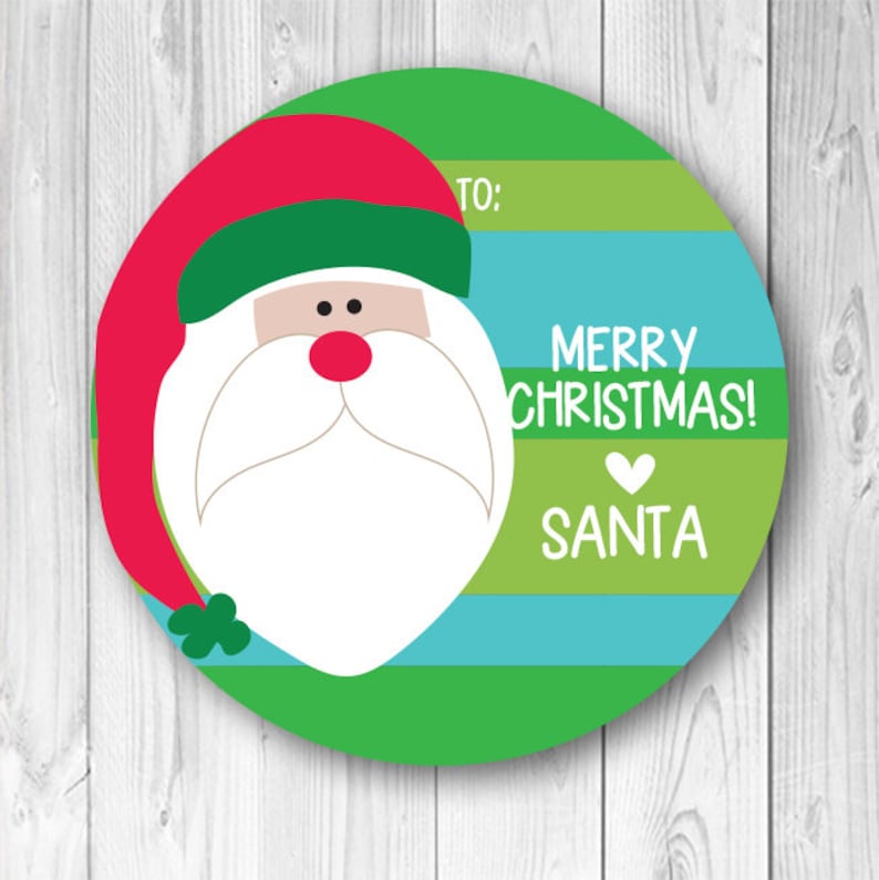 Santa Gift Stickers Santa Claus Stickers Personalized - Etsy