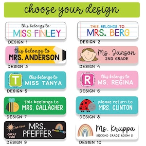 Teacher Labels, Teacher Book Labels, Waterproof School Labels ...