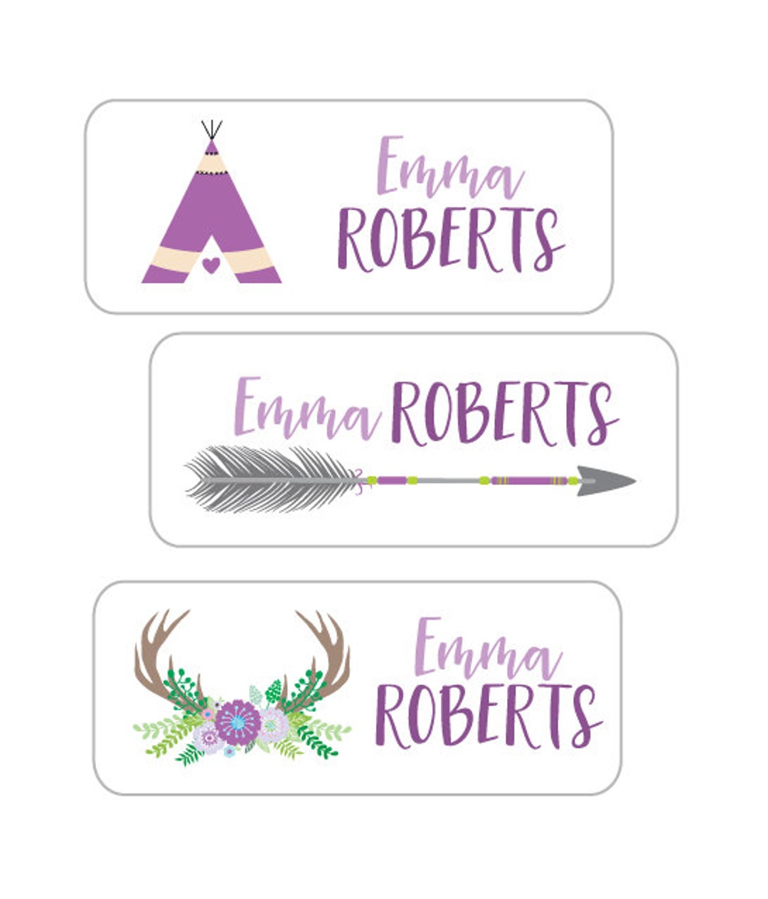 Tribal Name Labels, School Supply Stickers, Name Stickers for Daycare ...