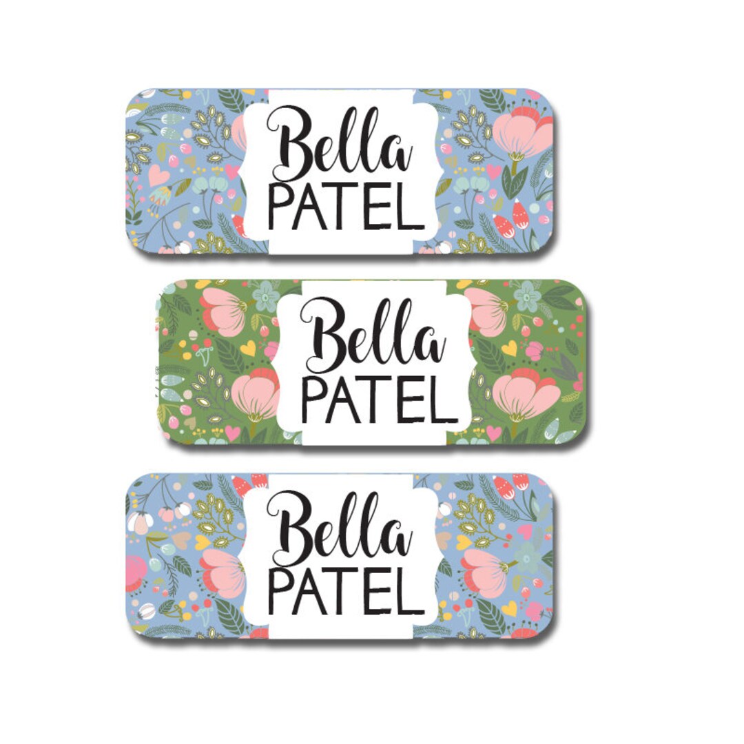 30 Waterproof Name Labels for Girls, Floral Daycare Labels, Dishwasher ...