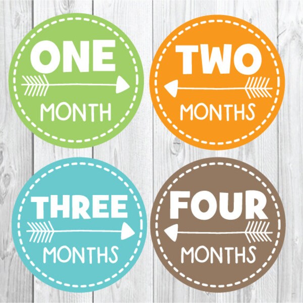 Baby Boy Month Stickers - Etsy